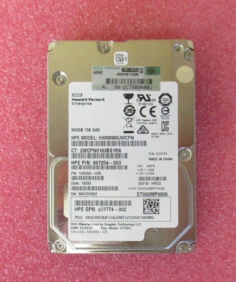 HP 900GB 15K SAS 2 5" 12Gb/s Enterprise Hot Plug Hard Drive HDD ...