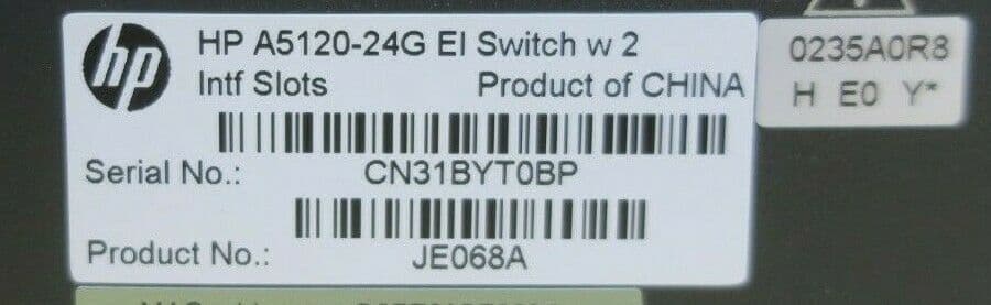 HP A5120-24G EI 24-Port 1GbE Switch 4x Shared SFP Ports JE068A JD368B ...