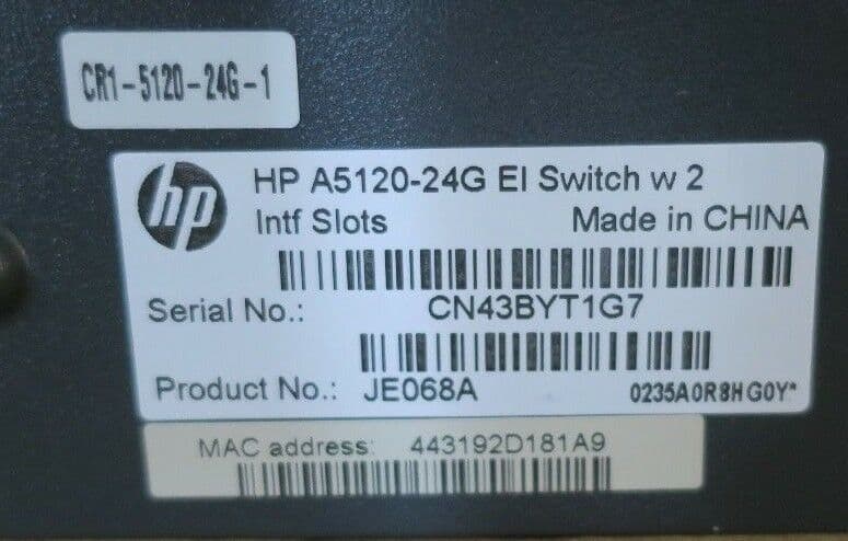 HP A5120-24G EI 24x 10/100/1000 4x Shared SFP Port L4 Gigabit Switch JE068A