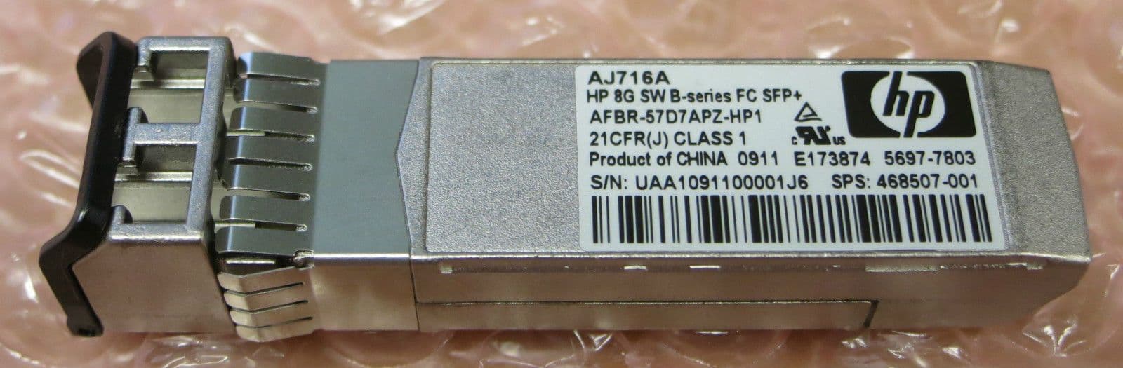 HP AJ716A 8Gb SFP Transceiver 8 Gbps SW FC B-Series 468507-001 AFBR ...