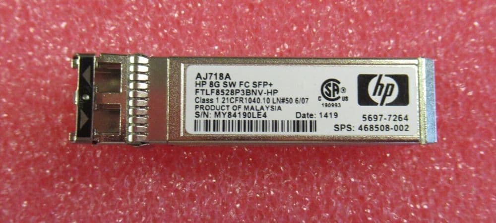 HP AJ718A 8GB FC 850nm 150m SFP LC Transceiver Module FTLF8528P3BNV-HP