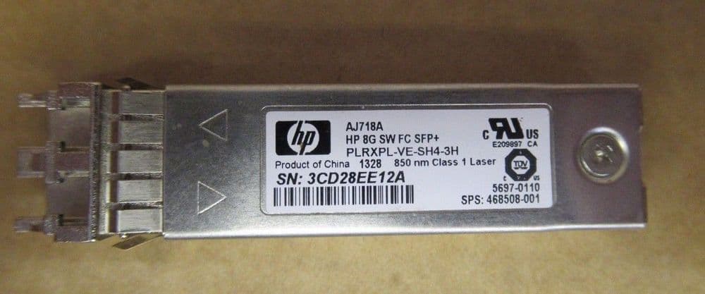 HP AJ718A SFP - 8Gb SW FC Optical Transceiver PLRXPL-VE-SH4-3H 468508-001