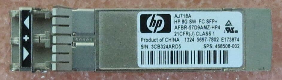 HP AJ718A SFP 8Gb SW FC SFP Optical Transceiver AFBR-57D9AMZ-HP4 468508-002