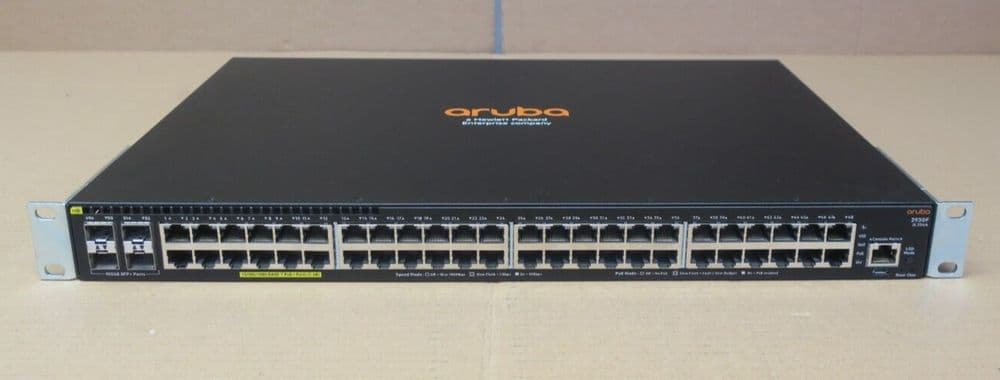 HP Aruba 2930F 48x 1GbE RJ45 PoE 4x 1/10Gb SFP Ports 1U Rack Switch JL256A