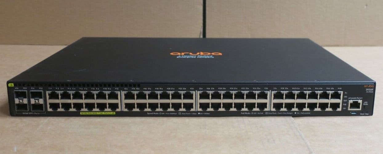 HP Aruba 2930F 48x Gigabit PoE RJ45 4x 1/10GbE SFP Port L3 Switch JL256A