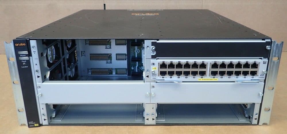 HP Aruba 5406R zl2 J9850A 6-Slot Switch Chassis 24P Gig-T Module J9986A 2x PSU