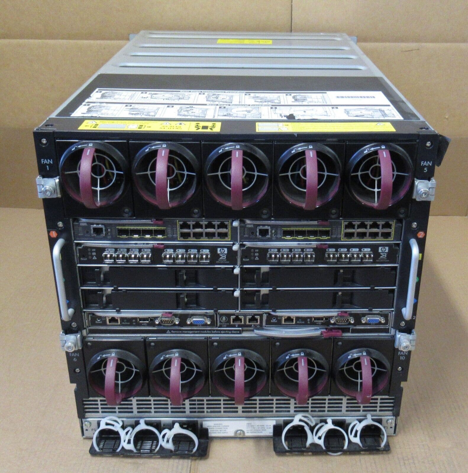 HP Blade System BL C7000 GEN2 Platinum Chassis 6x 2400W 10x Fans 2xOA ...