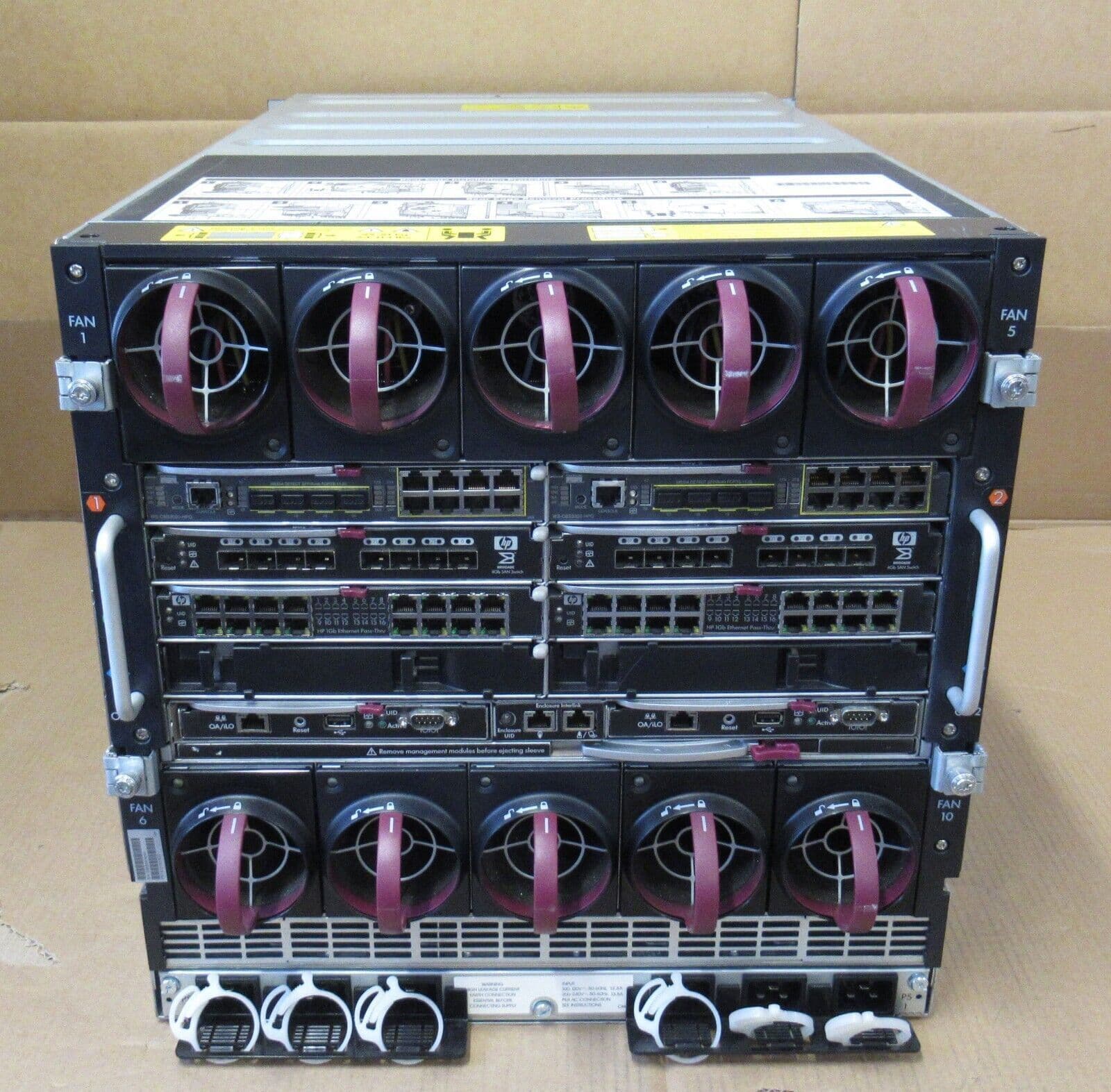 HP Blade System BL C7000 GEN2 Platinum Chassis 6x 960W 10x Fans 2xOA ...