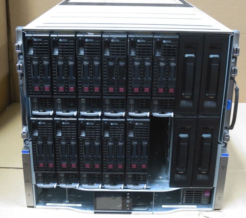 HP BladeSystem C7000 G3 11x BL460c Gen8 Blade Servers 22 x CPUs 4480GB RAM