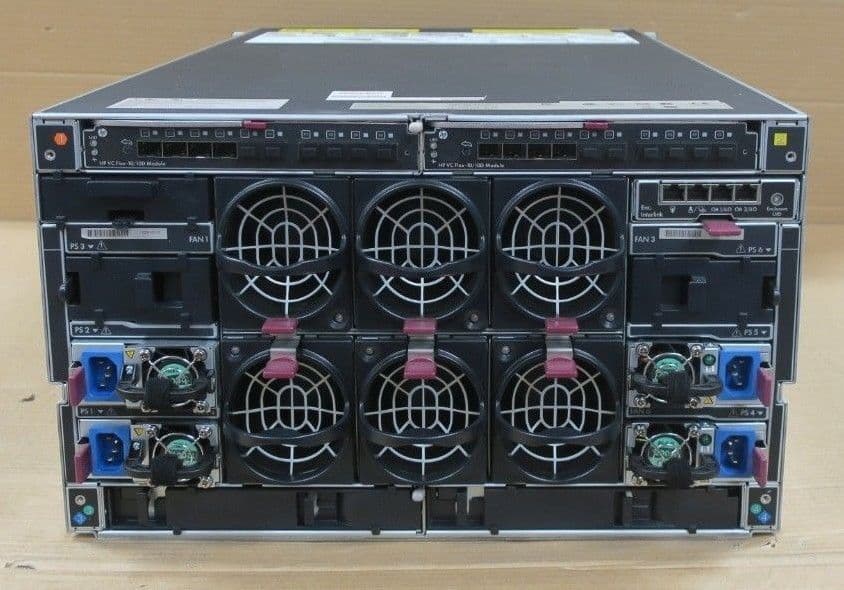 HP BLc3000 696908-B21 Platinum Blade Enclosure 2x 638526-B21 Flex10 4 x PSU