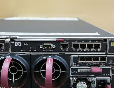 HP BLc3000 W/3x BL460c Blade Servers SB40 Storage Blade PCI Blade HDD