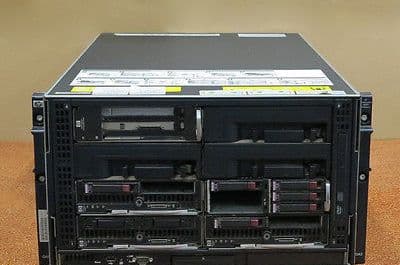 HP BLc3000 W/3x BL460c Blade Servers SB40 Storage Blade PCI Blade HDD