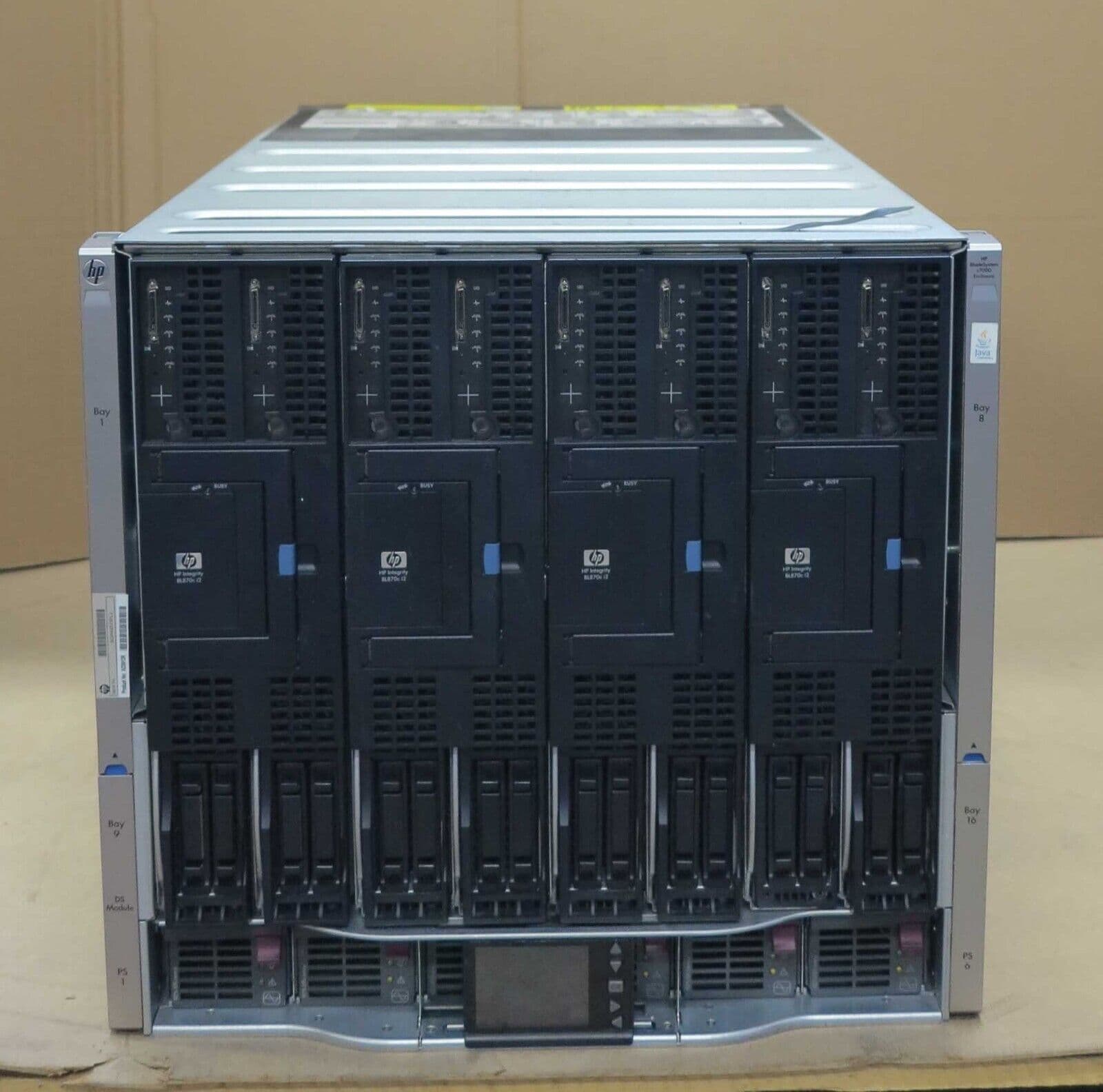 HP BLC7000 AD361DR 10U 4x Integrity BL870c i2 Itanium 9350 1 73GHz 64GB Ram