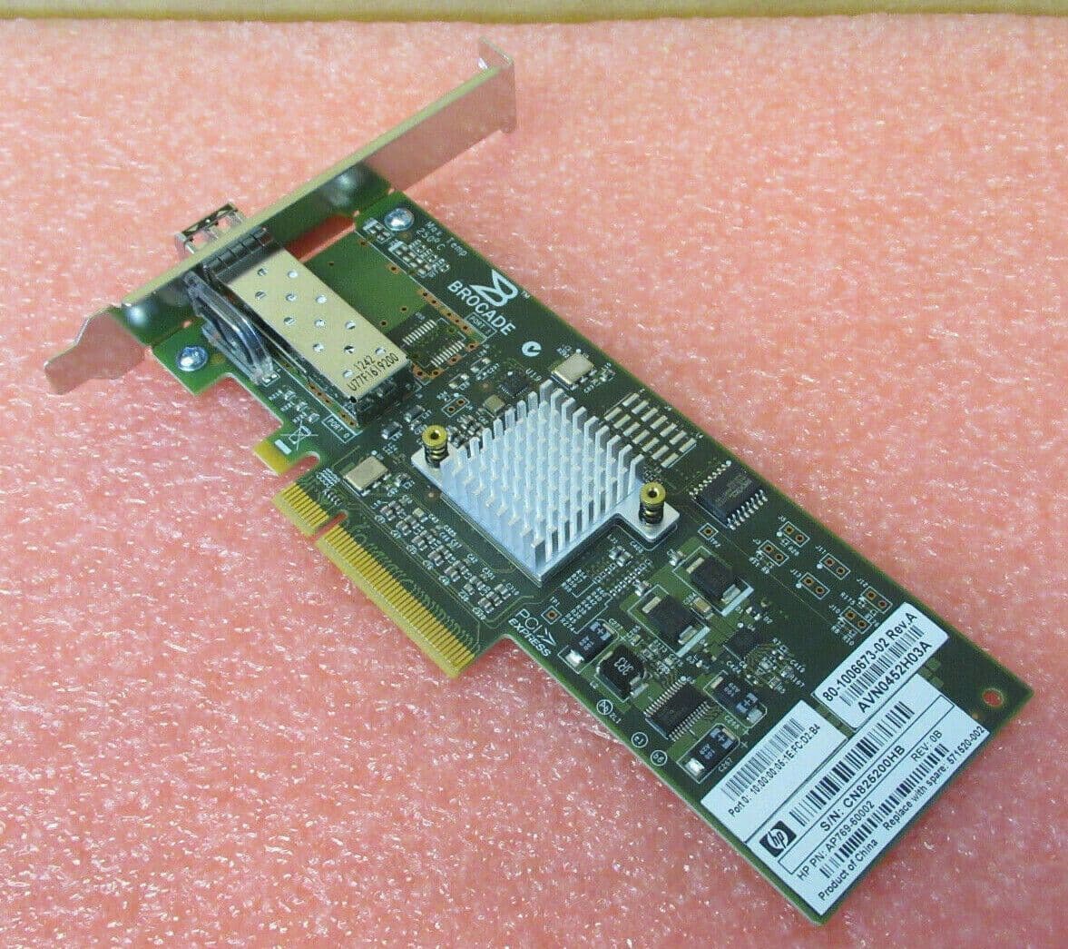 HP Brocade AP769-60002 8Gb PCI-E Single FC HBA Card 1x 8G SFP 571520 ...