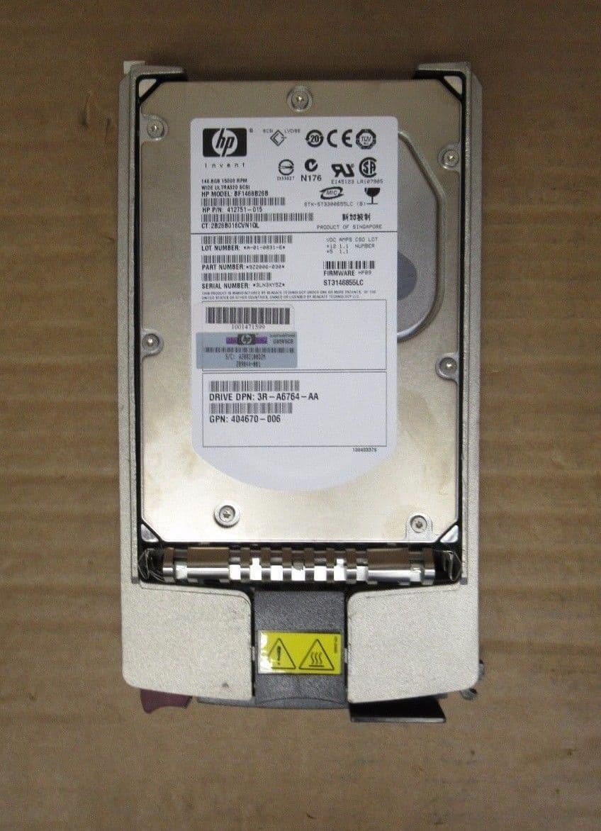 HP Compaq Ultra Wide 320 SCSI Hardrive BF1468B26B 15K RPM 146 8GB ...