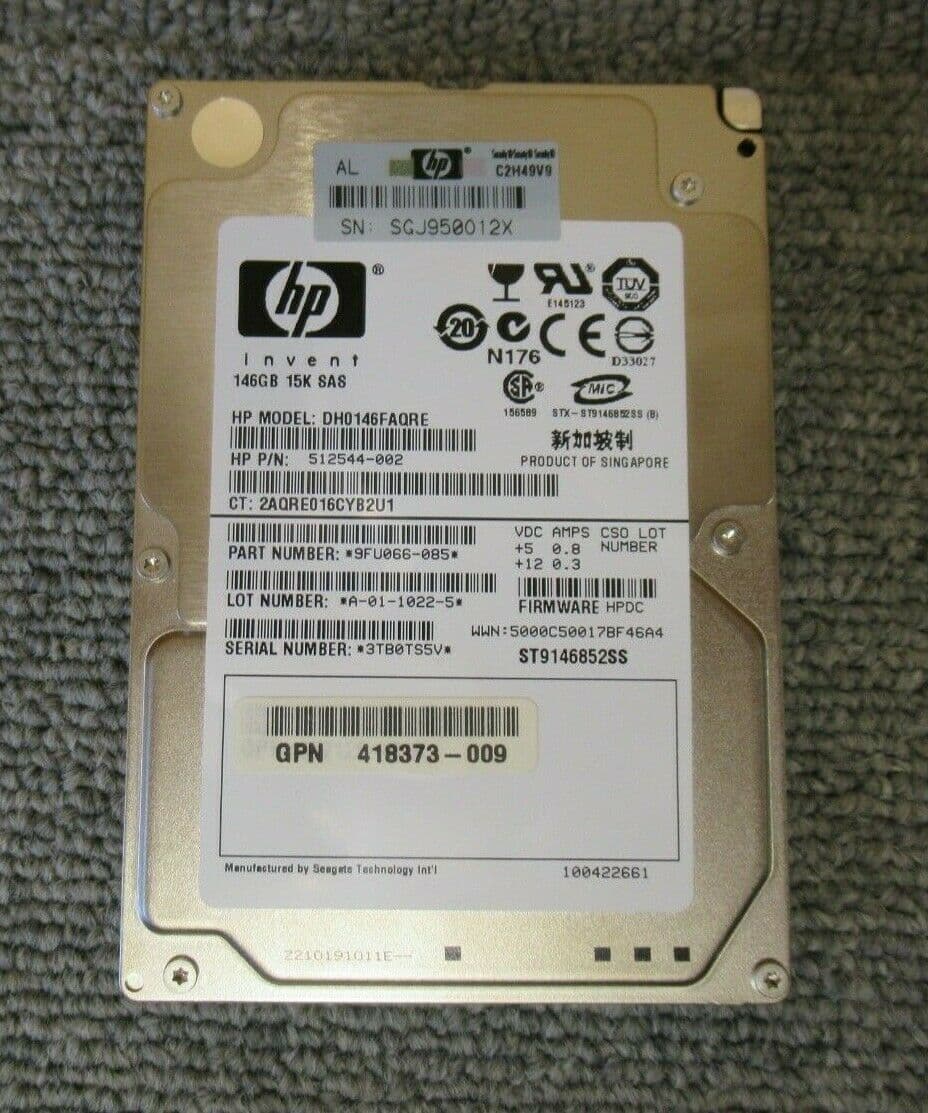 HP DH0146FAQRE 512544-002 146GB 15000RPM SAS Dual Port 2 5" Internal ...