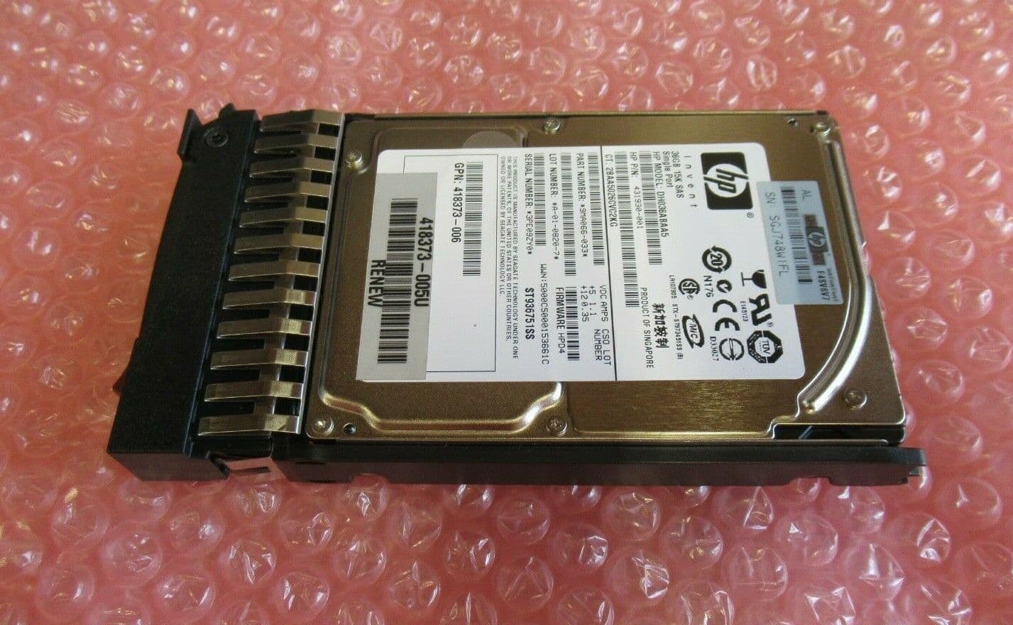 HP DH036ABAA5 431930-001 36GB 15000RPM SAS 3Gbps Hot Swap 2 5" Internal HDD