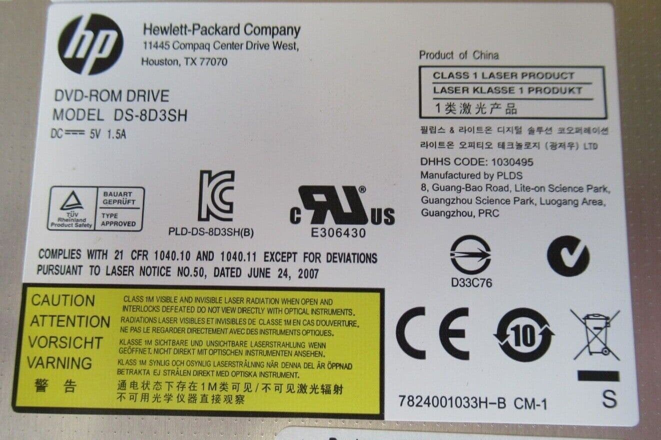 HP DS-8D3SH-C2F 578599-H30 484034-001 Lite-On CD DVD ROM Slim Optical Drive