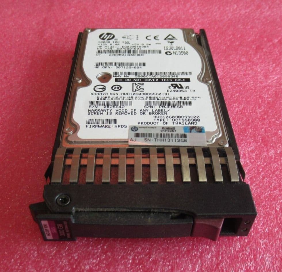 HP EG0300FBDBR 597609-001 300GB 10000RPM SAS 6Gbps Hot Swap 2 5& x22 ...