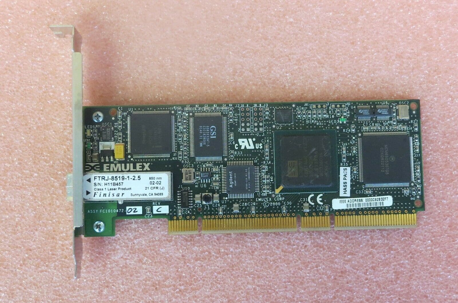 HP Emulex FCA2101 2Gb Single Port PCI-X Fibre Channel HBA Card 250176-001