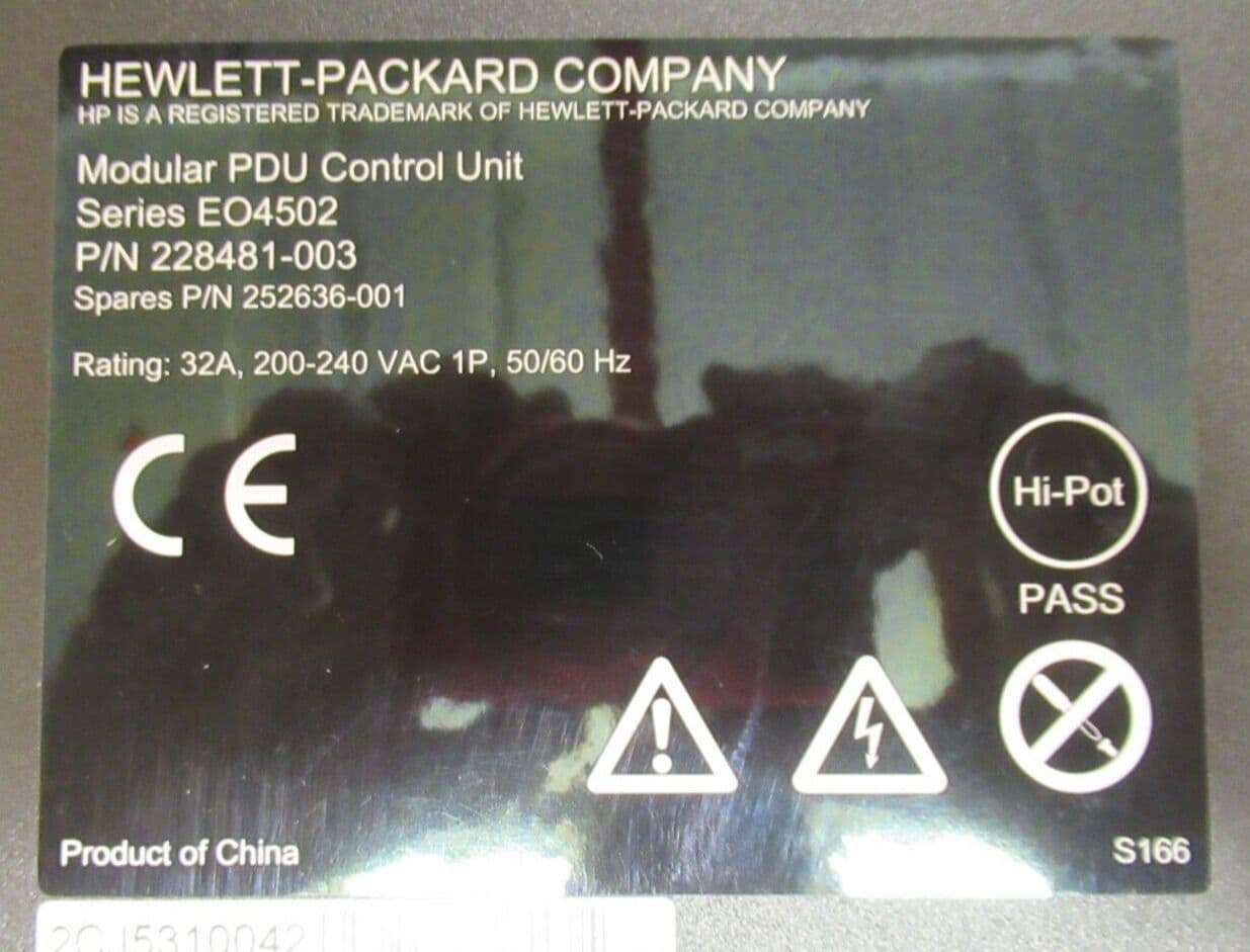 HP EO4502 228481-003 252636-001 Modular 4 Port 32A PDU With Cable Tidy ...