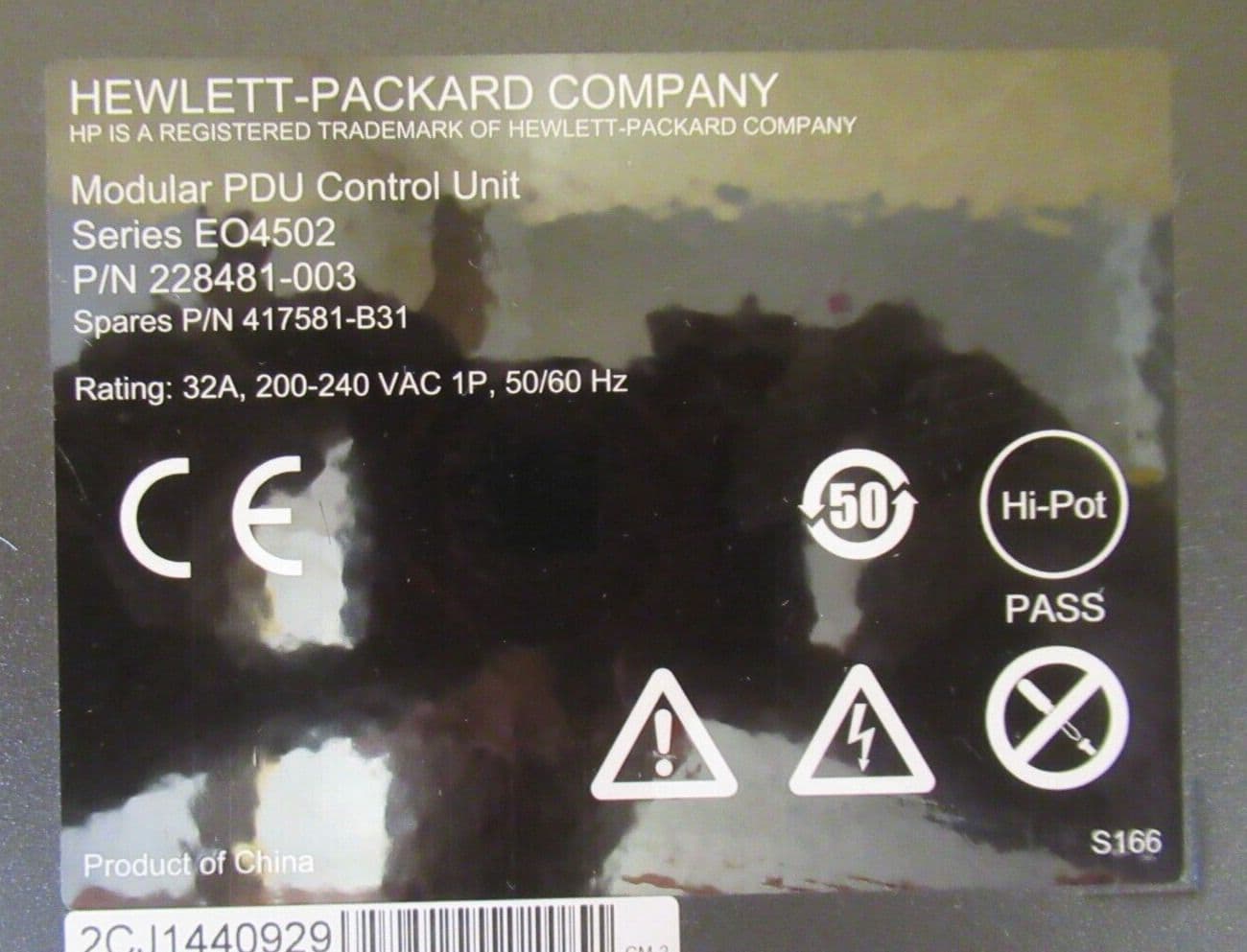 HP EO4502 228481-003 417581-B31 Modular 4 Port 32A PDU With Cable Tidy ...