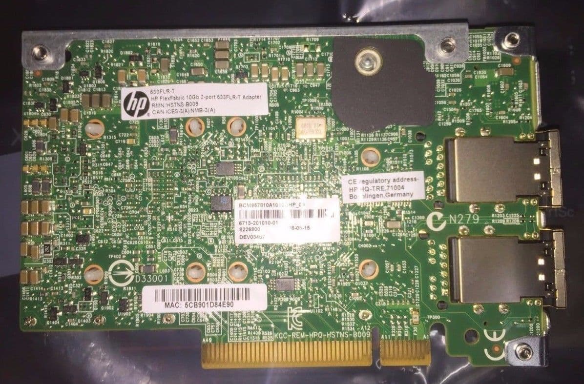HP FlexFabric 533FLR-T 2-Port 10Gb Network Interface Card 701534-001 ...