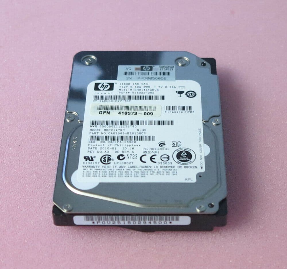HP Fujitsu 146Gb 2 5" SAS 6G 15K ENT Server Hard Drive HDD 518022-002 MBE2147RC