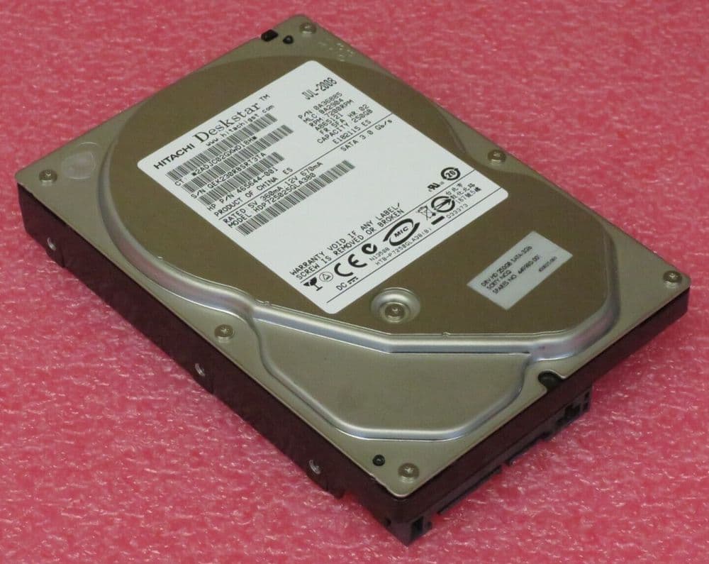 HP Hitachi DeskStar 250GB 3 5" SATA 3G 7 2K HDD 449980-001 HDP725025GLA380