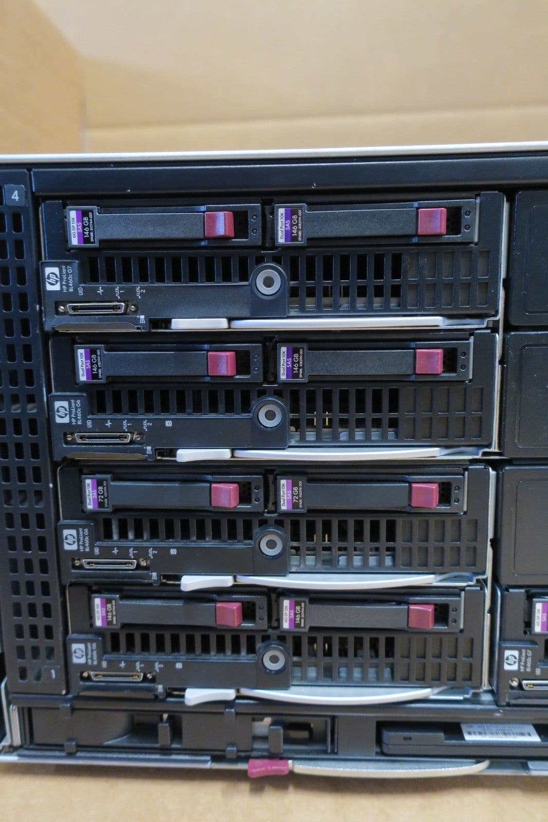 HP HPE BLc3000 Blade Chassis with 5x BL460c G7 Servers with full ...