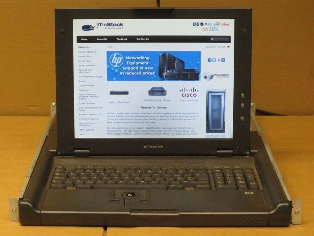 HP HPE TFT5600 15" TFT LCD 1U Rackmount Console Monitor and Keyboard ...