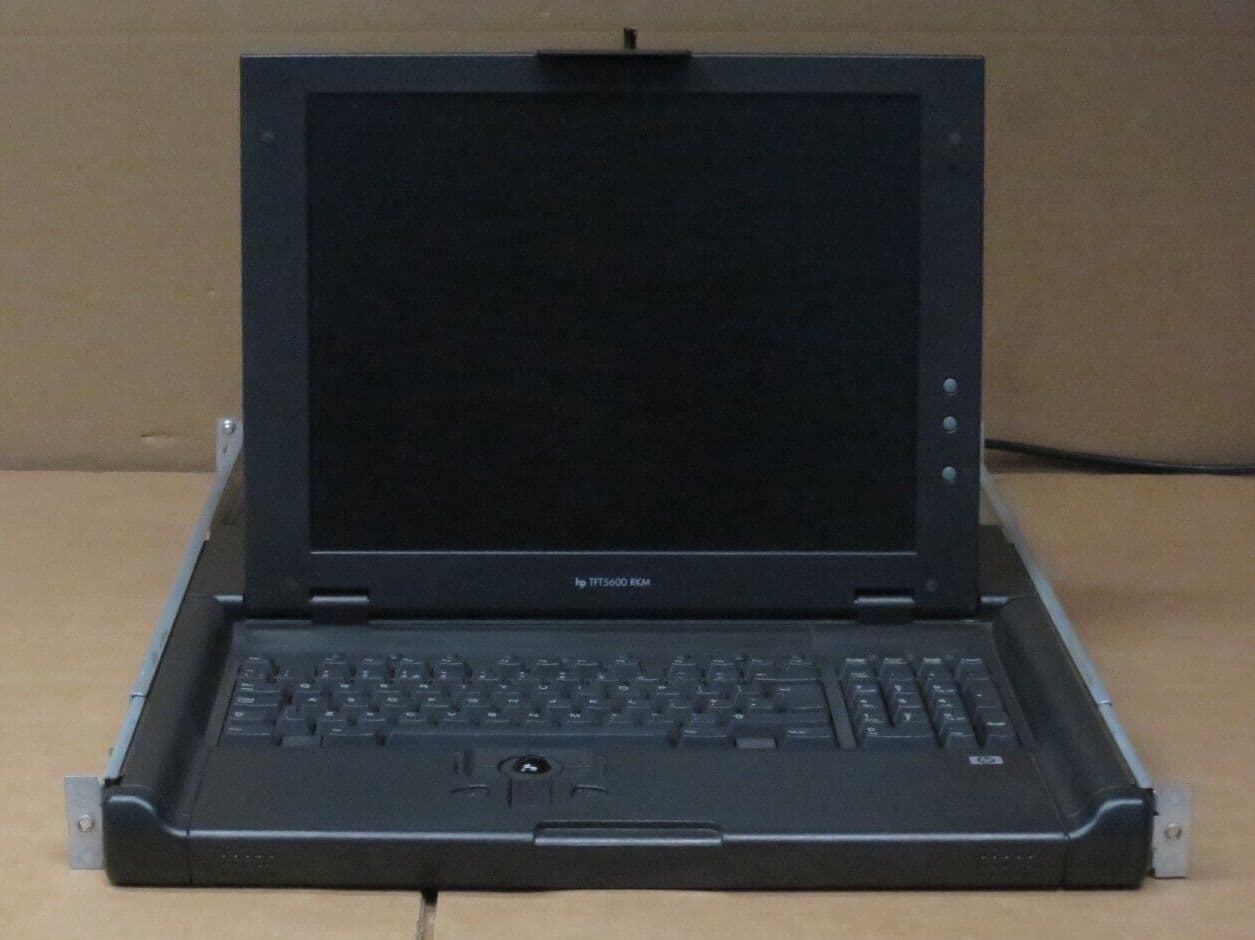 HP HPE TFT5600 15" TFT LCD 1U Rackmount Console Monitor and Keyboard ...