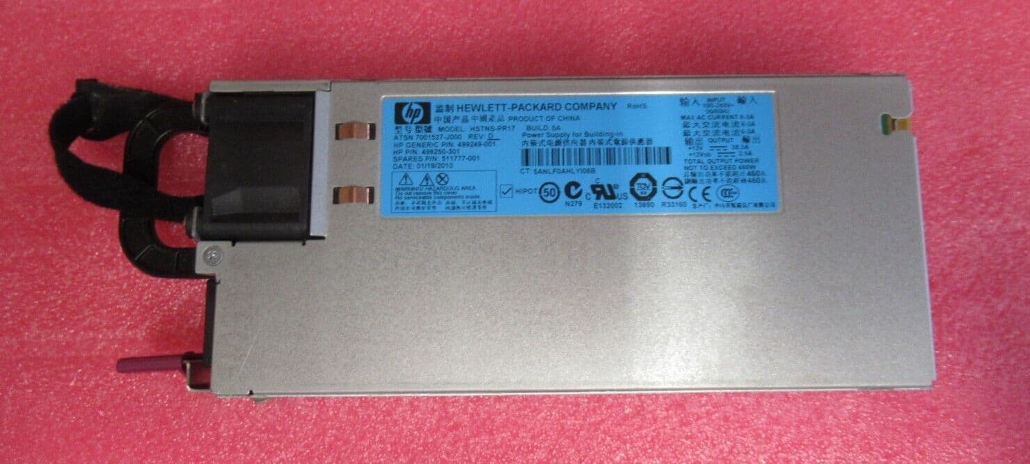 HP HSTNS-PR17 7001527-J000 511777-001 ProLiant ML350 G6 Server 460W ...