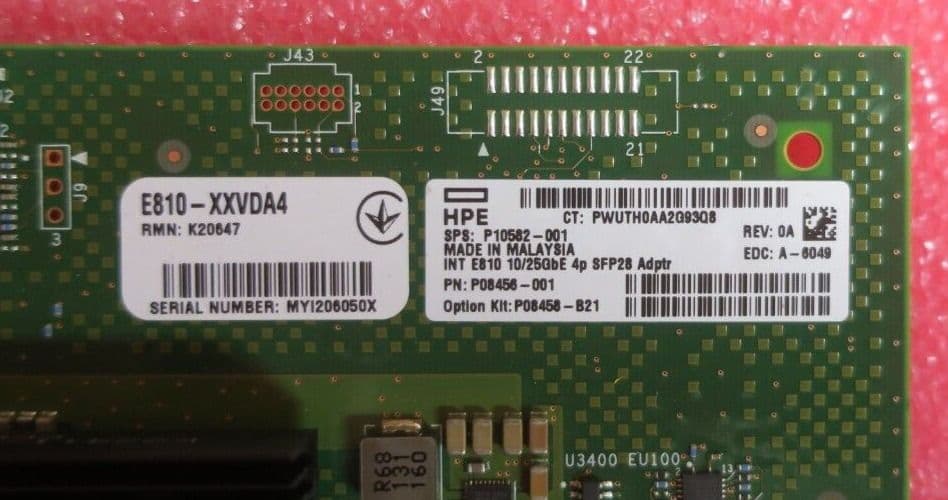 Hp Intel E810 E810 Xxvda4 Quad Port 1 10 25gbe Sfp28 P10582 001 P08458 B21