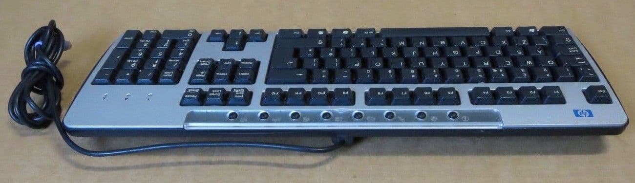 HP KB-0133 Black Silver Keyboard PS2 Wired QWERTY 323686-031