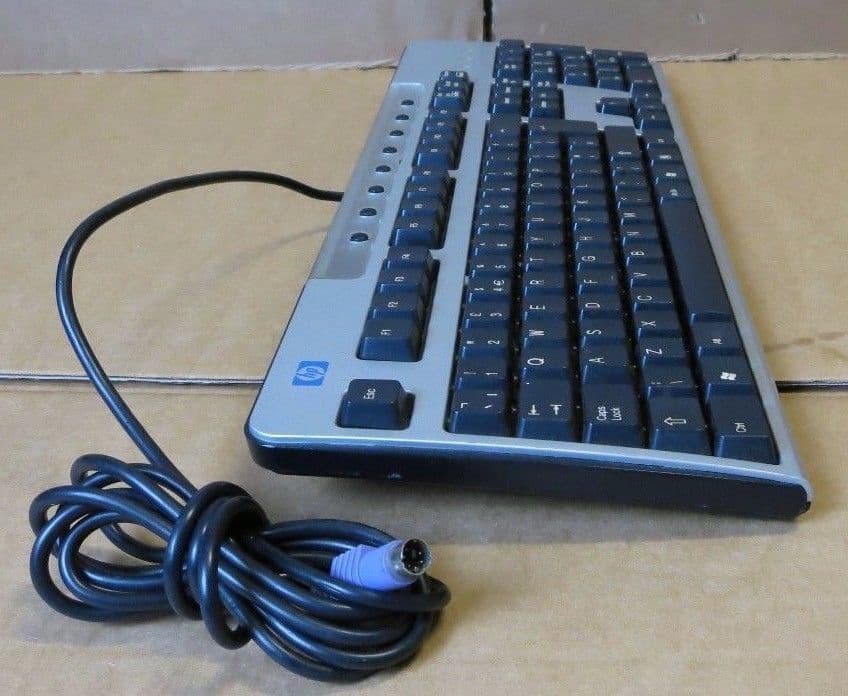 HP KB-0133 Black Silver Keyboard PS2 Wired QWERTY 323686-031
