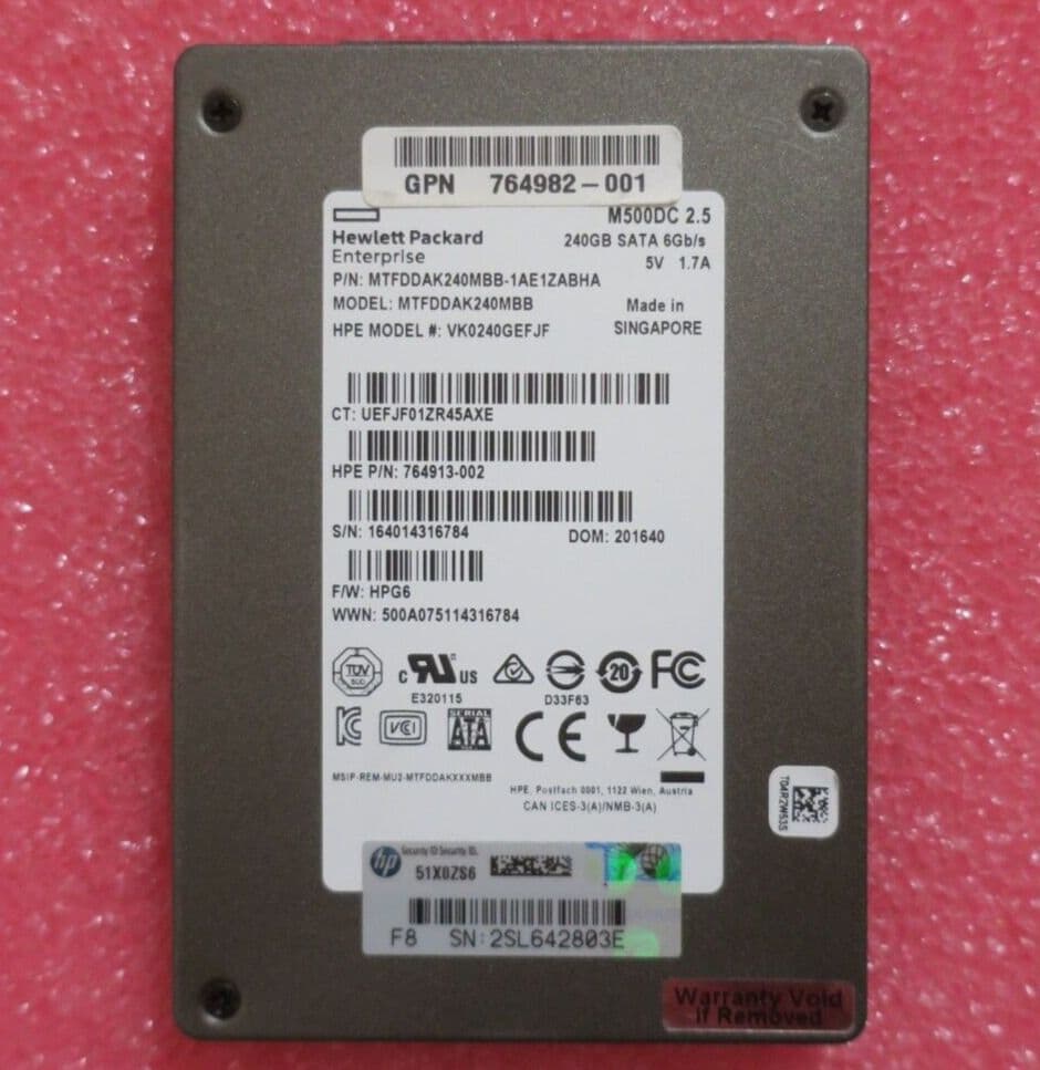 HP M500DC 240GB SATA 6Gb/s 2 5& x22; MLC RI Enterprise SSD ...