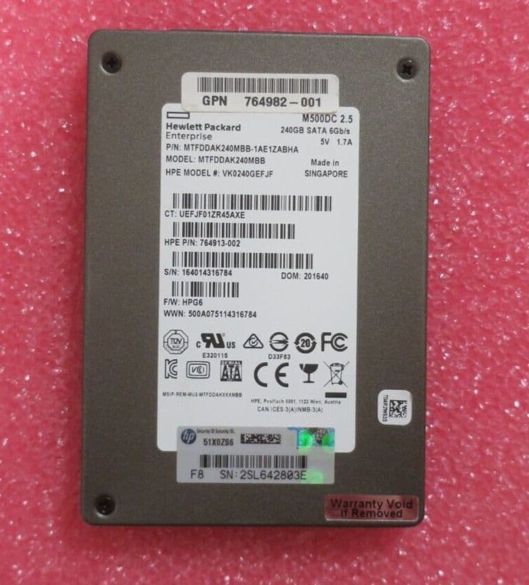 HP M500DC 240GB SATA 6Gb/s 2 5& x22; MLC RI Enterprise SSD ...
