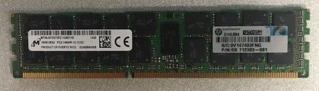 HP Micron 16GB 2Rx4 PC3-14900 DDR3-1866 REG Server Memory 712383-081 ...