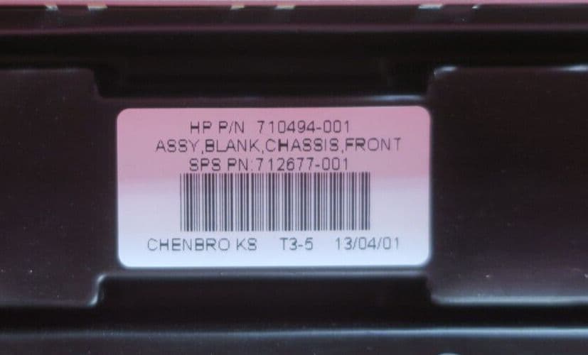 HP Moonshot 1500 Internal Front Chassis Blank 712677-001 710494-001