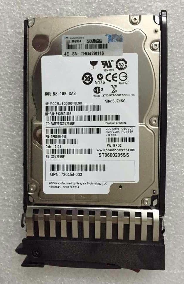 HP MSA2 600GB 10k 6Gbp/s Dual Port SAS 2 5" HDD C8S58A 730702-001