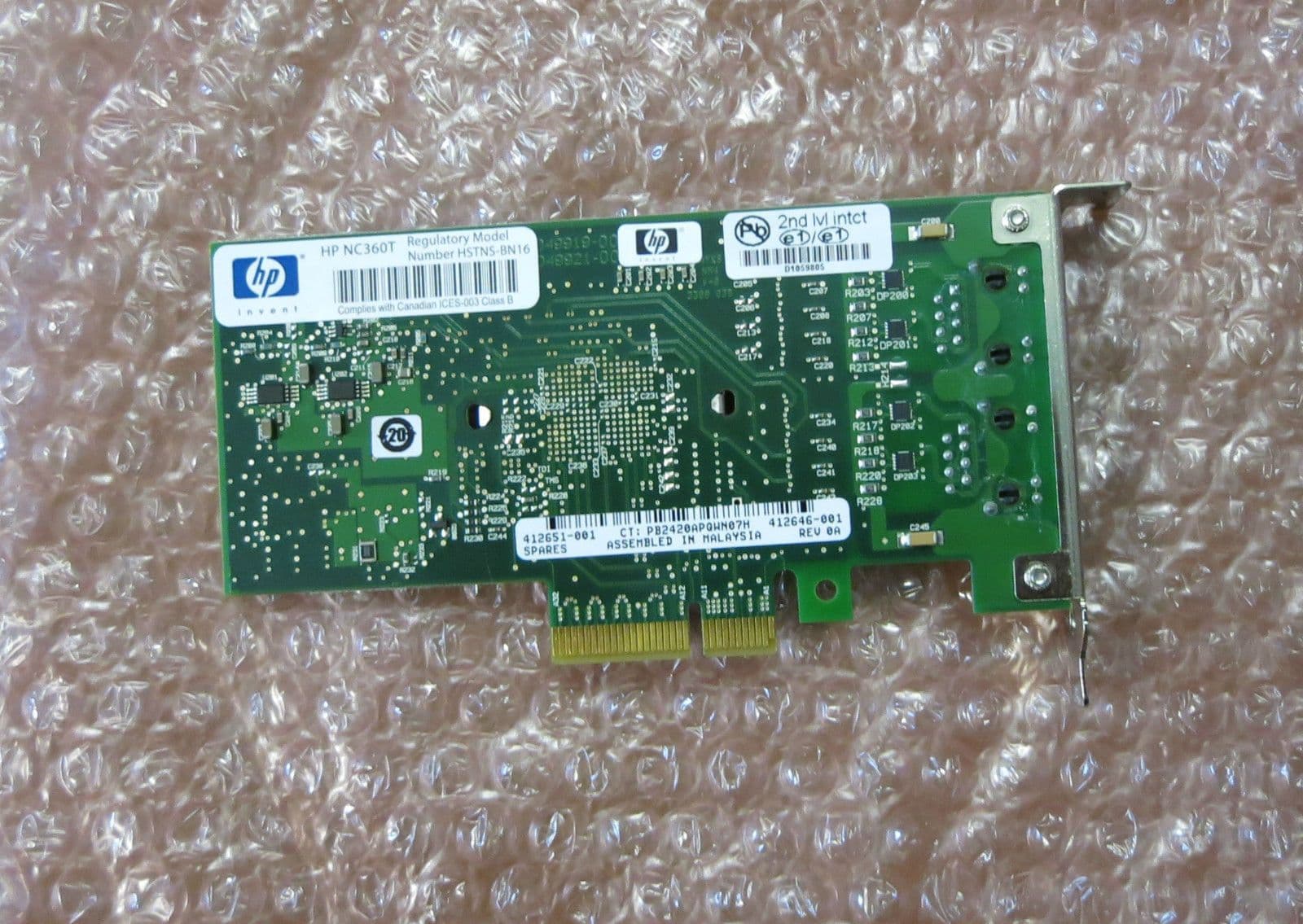 HP NC360T Dual Port DP Gigabit Ethernet Card 412651-001 412646-001 HH