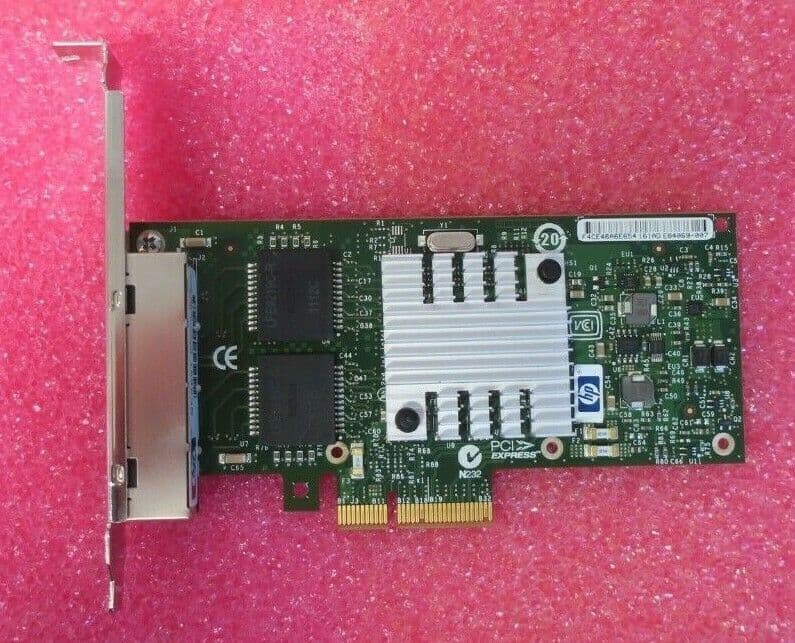 HP NC365T Quad Port 1GbE RJ45 Network Server Adapter PCI-E 593743-001 ...