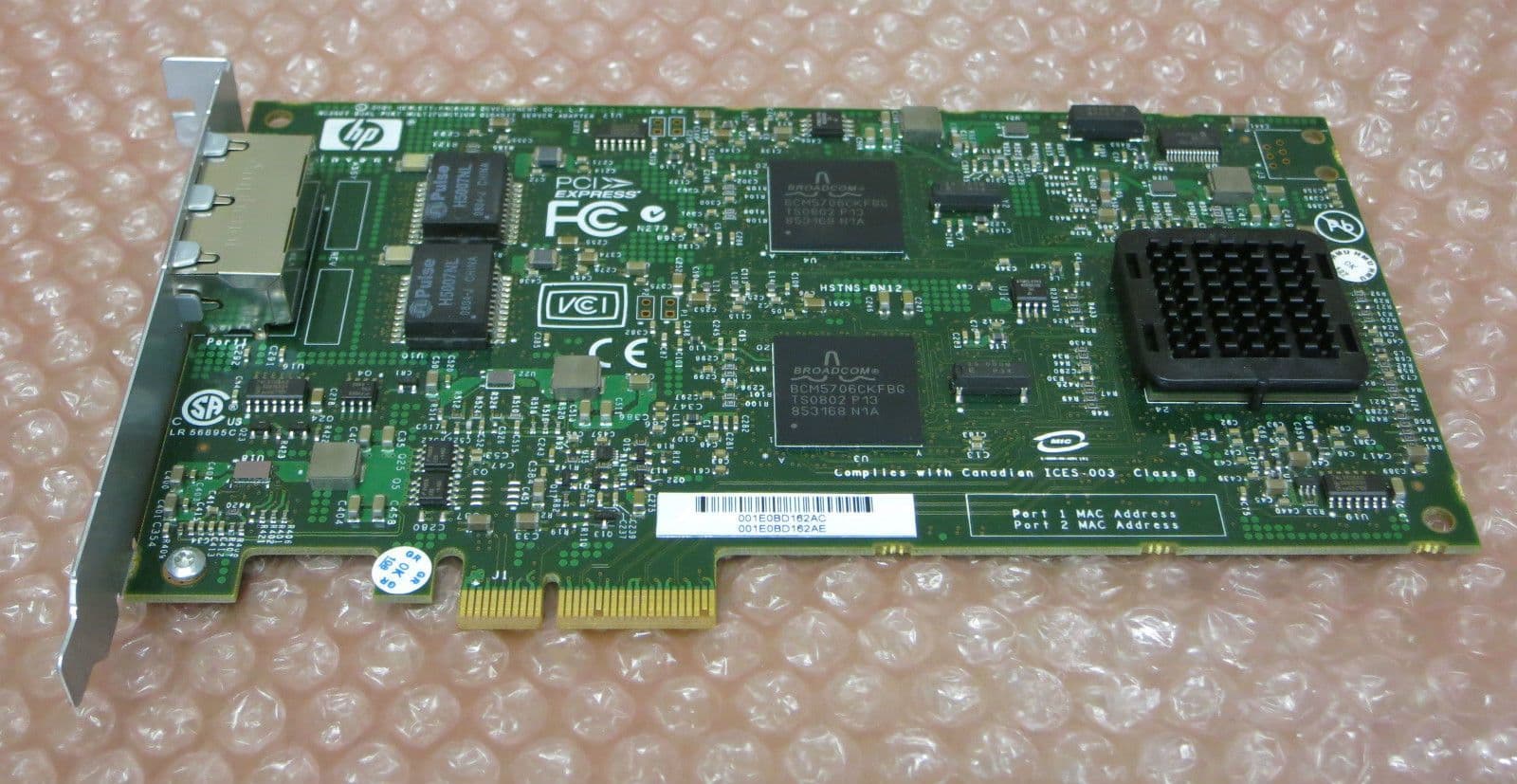 HP NC380T PCI Express Dual Port Gigabit Ethernet Server Adapter Card ...