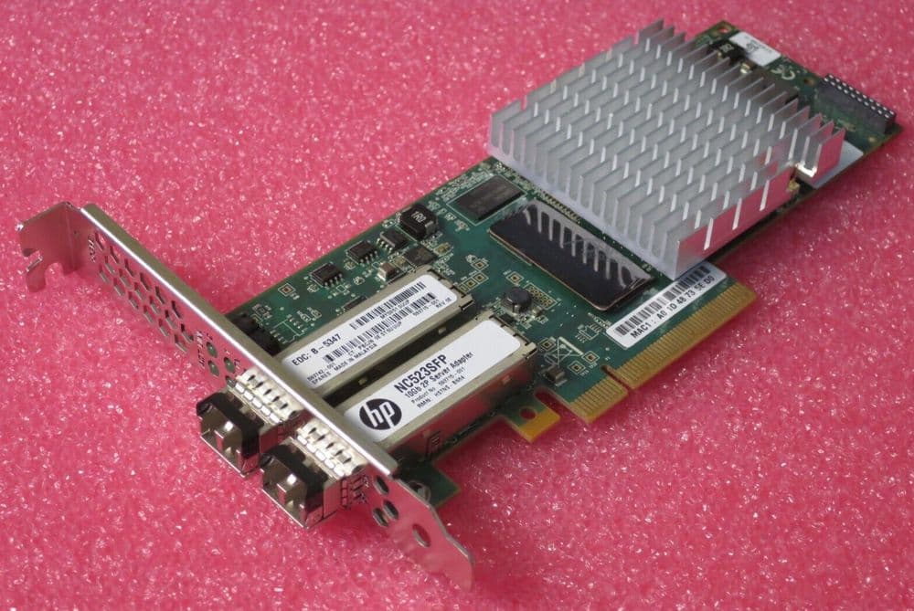 HP NC523SFP QLE3242-HP 10Gb Fibre Dual Port HBA Host Bus Adapter 593742 ...