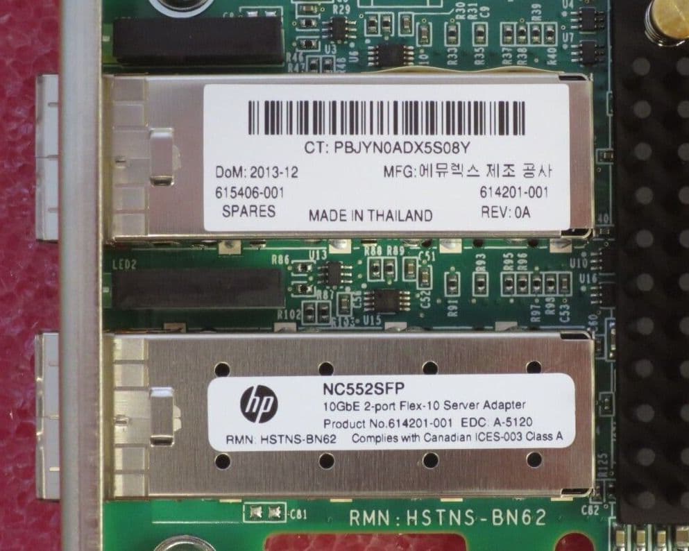 HP NC552SFP 10Gb Dual Port Fibre Channel Network Adapter Card 615406-001
