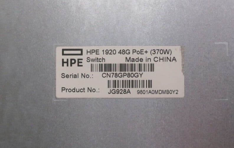 HP OfficeConnect 1920-48G-PoE 48x 1GbE RJ45 PoE 4x 1G SFP Port Switch ...