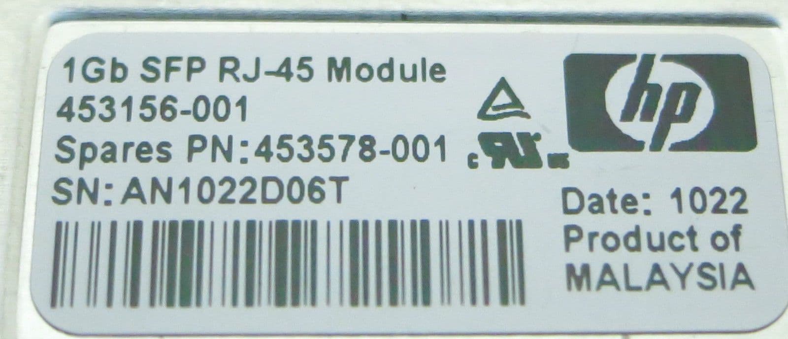 HP Original 453154-B21 Virtual Connect 1Gb RJ45 SFP Module 453156-001 453578-001
