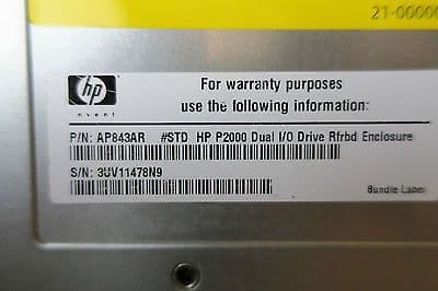HP P2000 AP843A 12 x 600GB SAS 15K 601777-001 2 x AP844A Enclosure Array