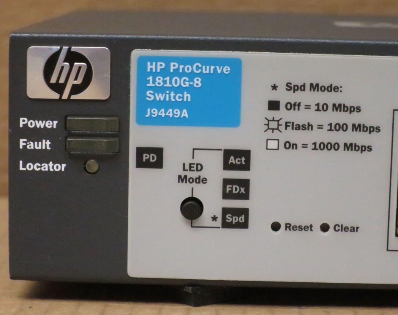HP ProCurve 1810G-8 8-Port Gigabit PoE Network Switch With AC Adapter - J9449A